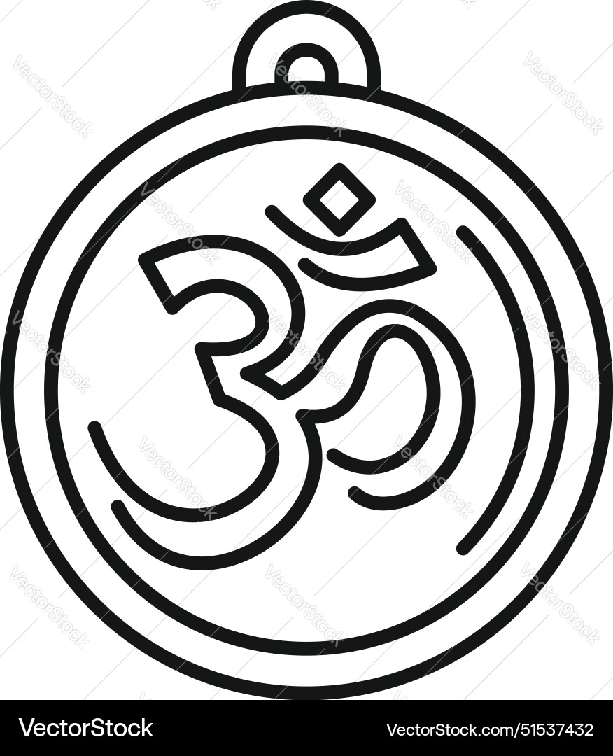 Om symbol pendant line art Royalty Free Vector Image