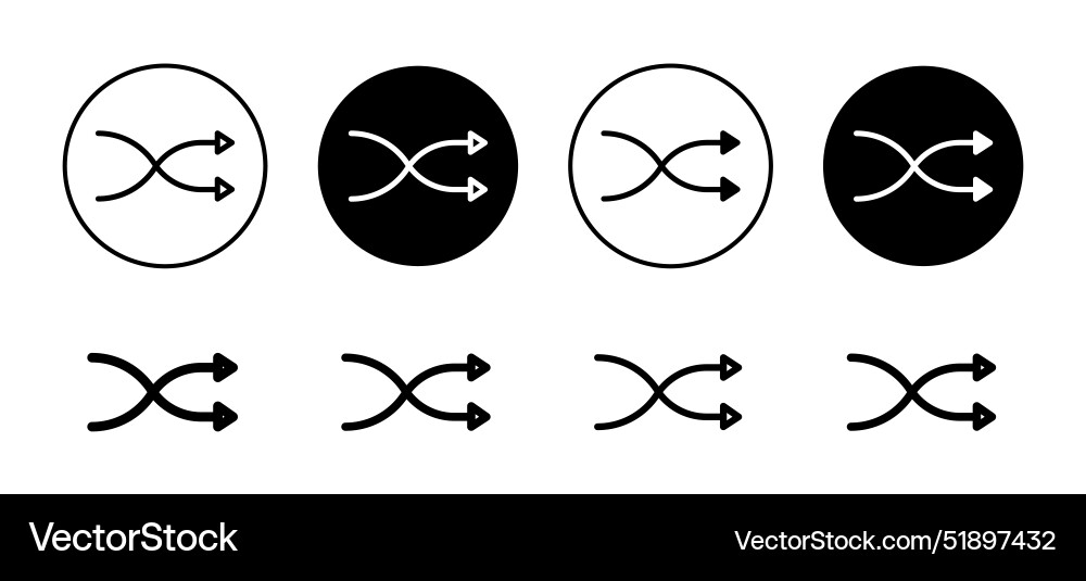 Shuffle arrow icon set collection for web Vector Image