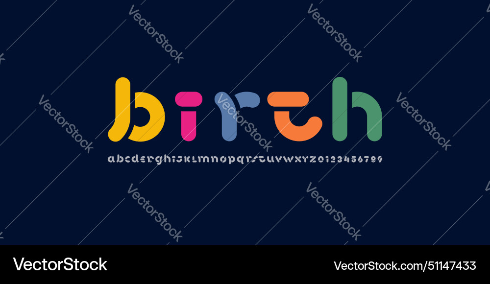 Art font alphabet made multi-colored kids style Vector Image