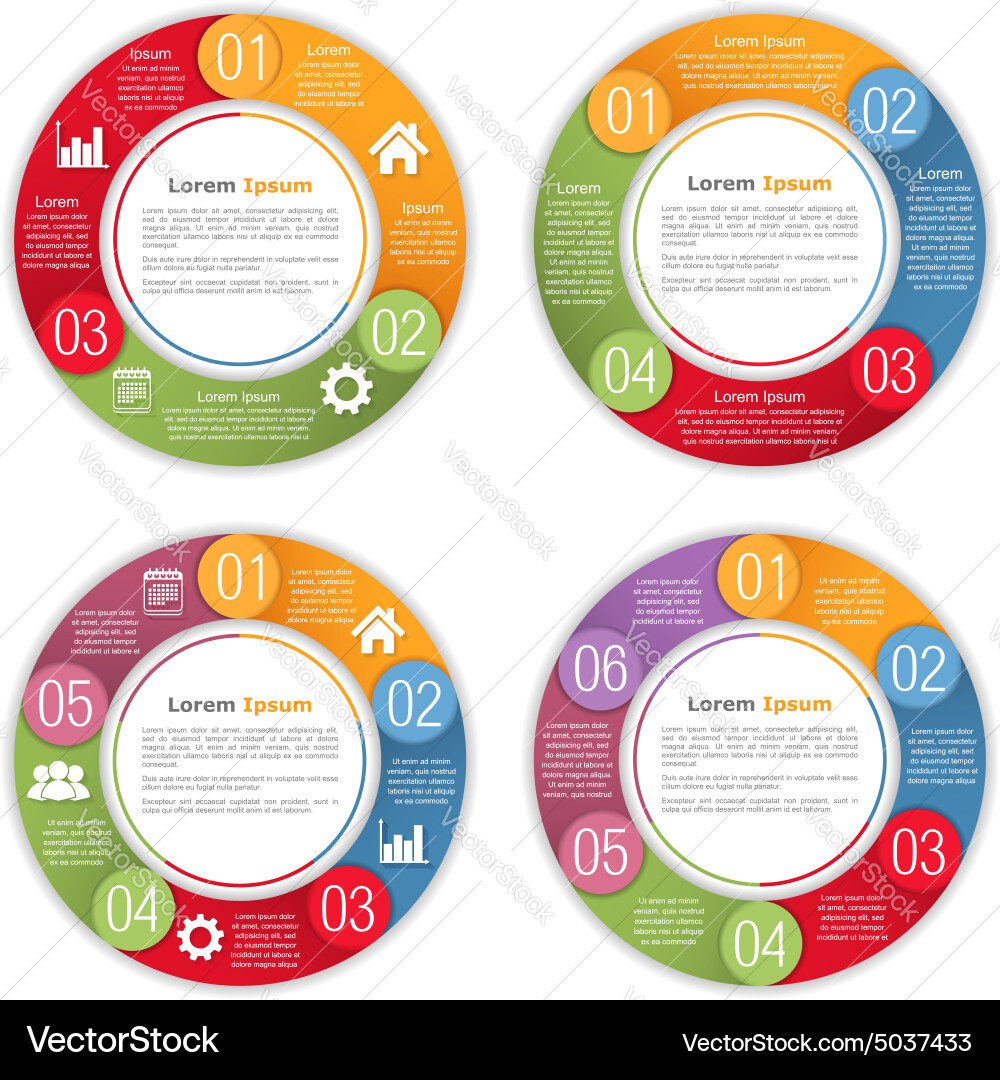 Circle diagram templates Royalty Free Vector Image