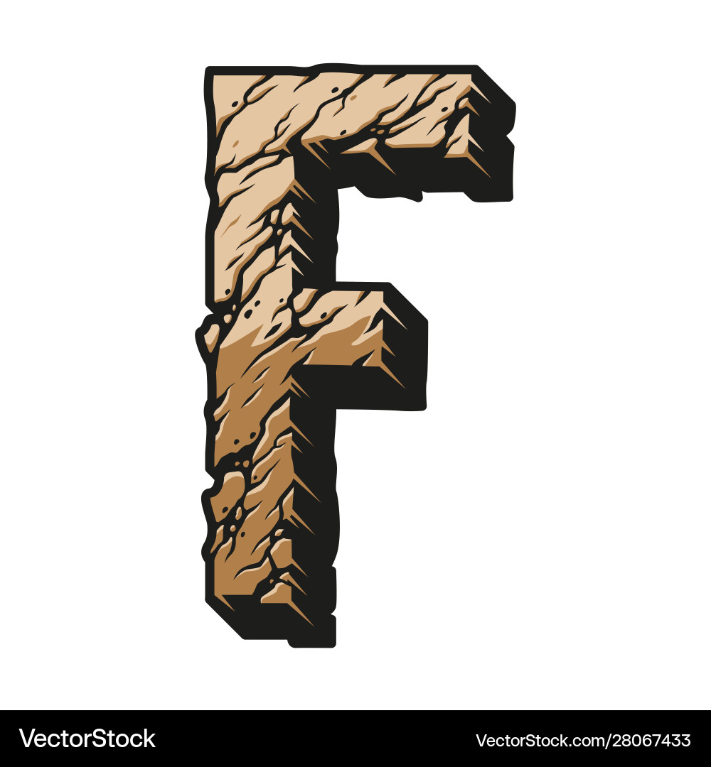 Colorful desert alphabet letter f concept Vector Image