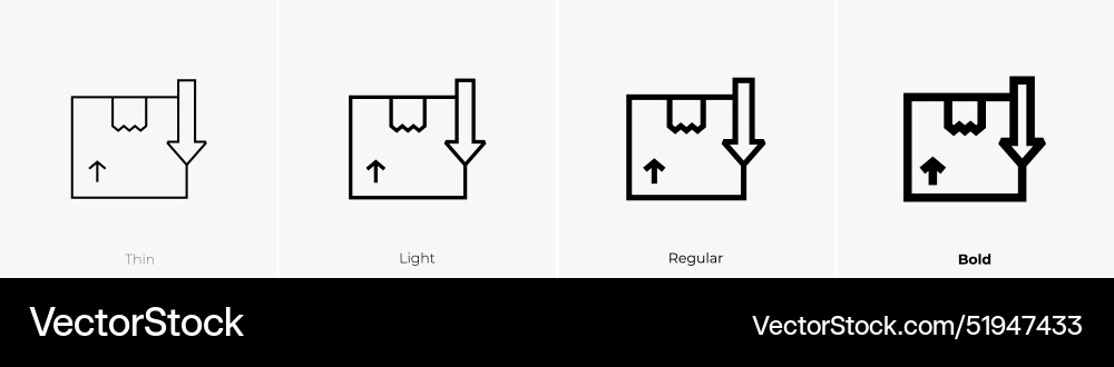 Import icon thin light regular and bold style Vector Image