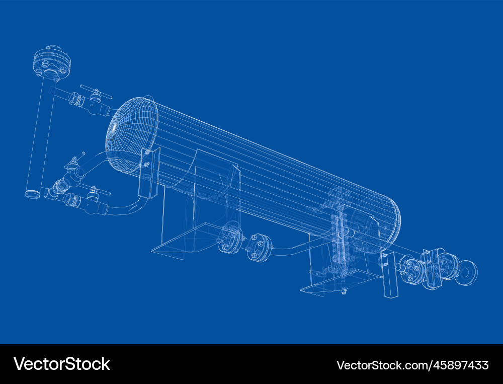 Industrial tank with valves Royalty Free Vector Image