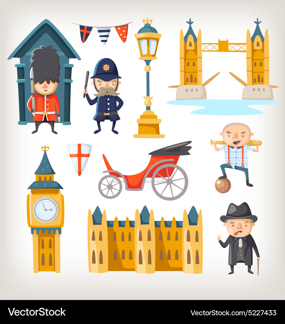 London sights and people Royalty Free Vector Image