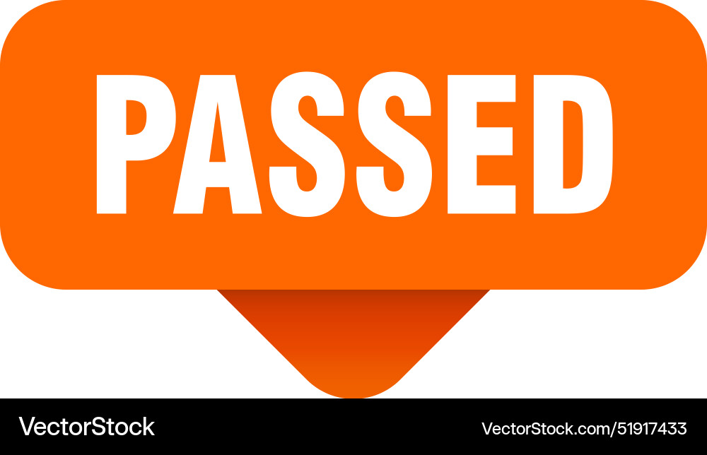 Passed sticker passed sign on transparent Vector Image