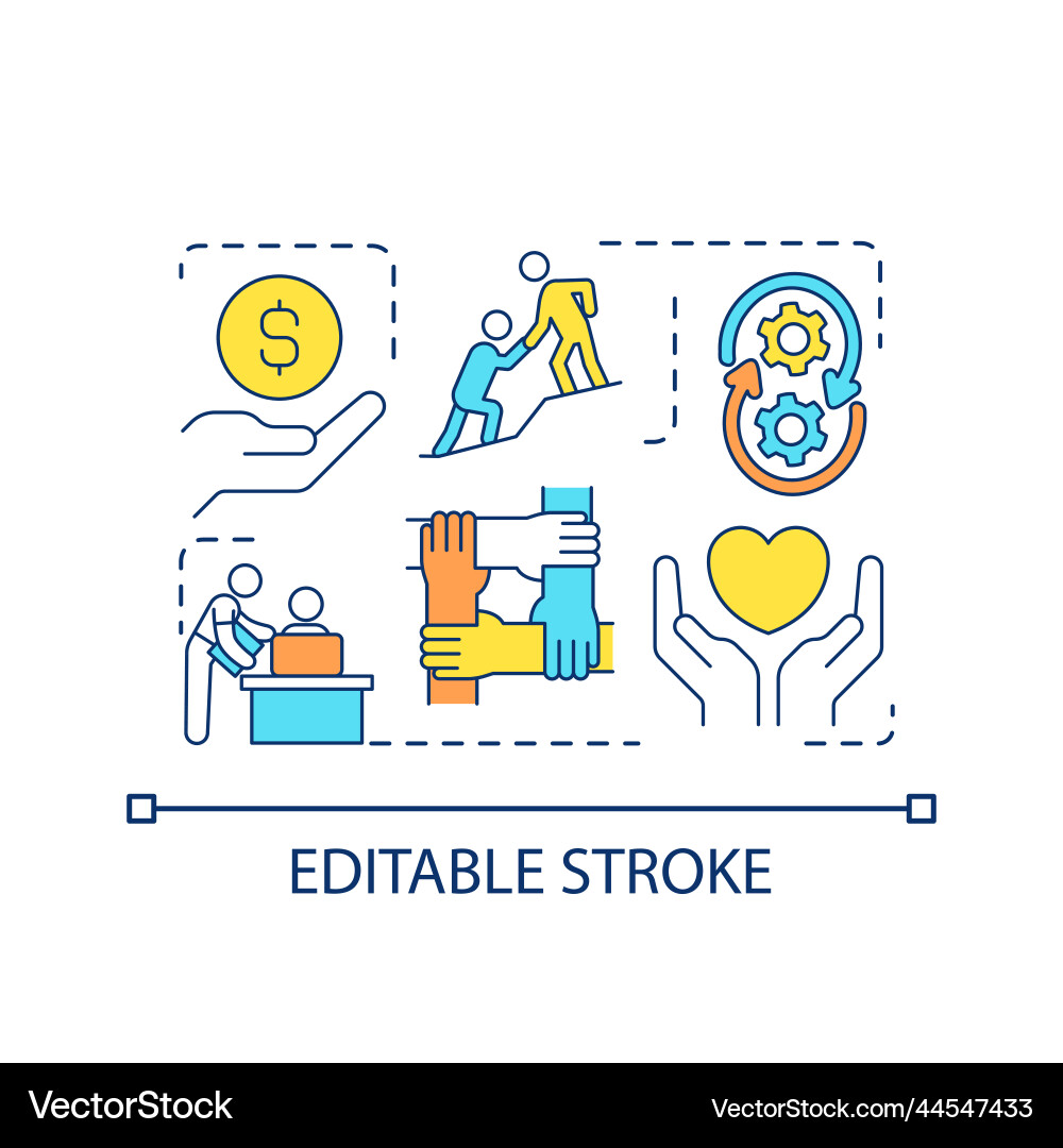 Supportive work environment concept icon Vector Image Supportive work environment concept icon Vector Image