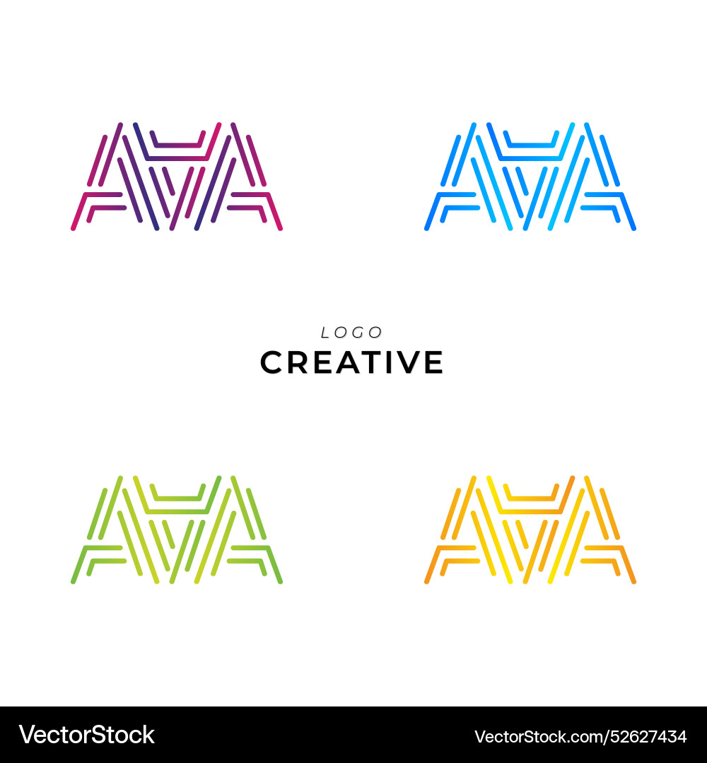 Aaa creative latter logo design branding logo des Vector Image