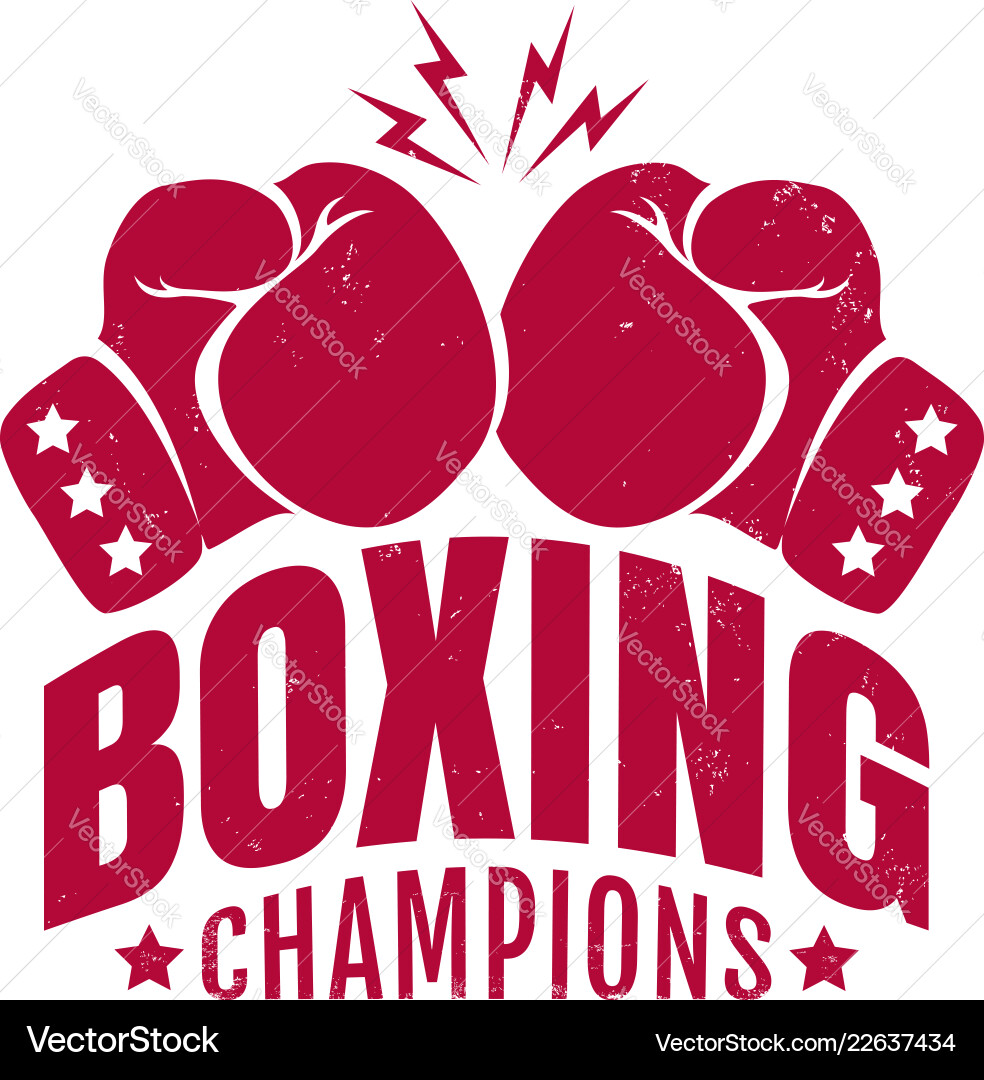 Emblem for boxing champions Royalty Free Vector Image