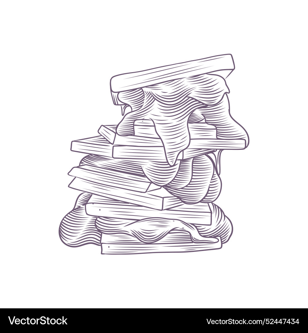 Engraving hand drawn smore Royalty Free Vector Image