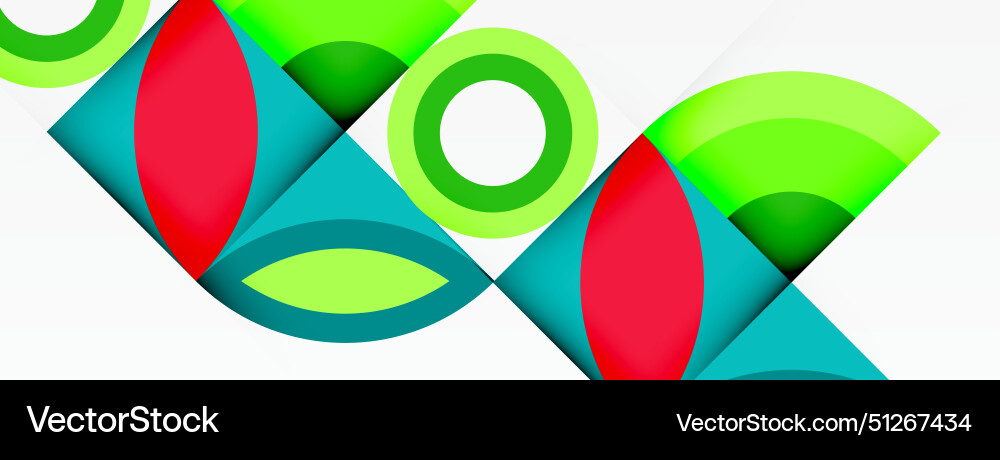 Geometric textile art with red green and Vector Image