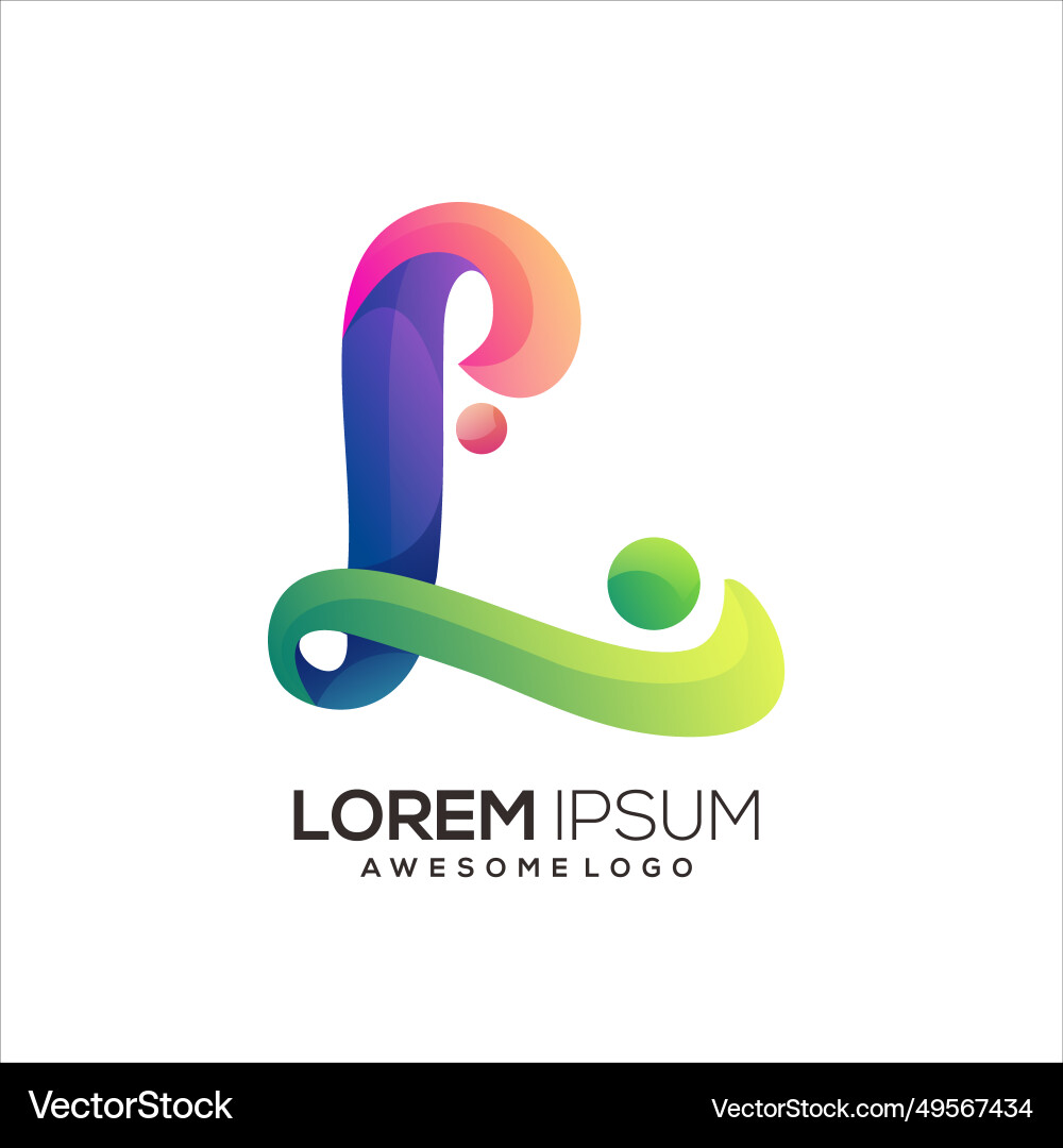 Letter l colorful logo gradient Royalty Free Vector Image