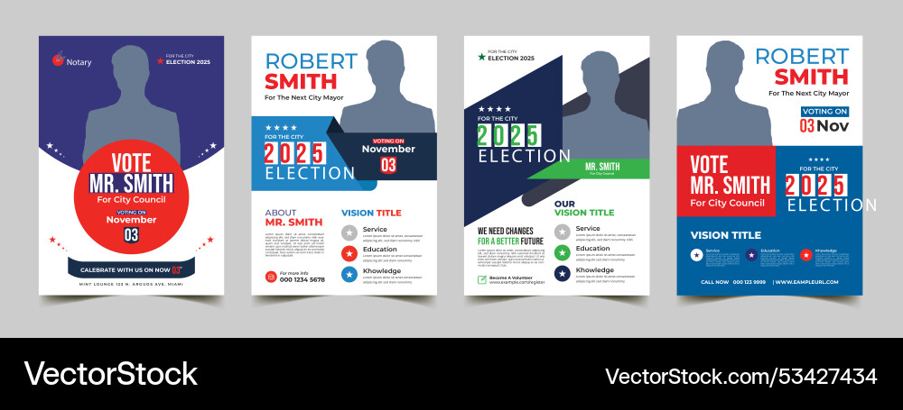 Political election flyer template Royalty Free Vector Image
