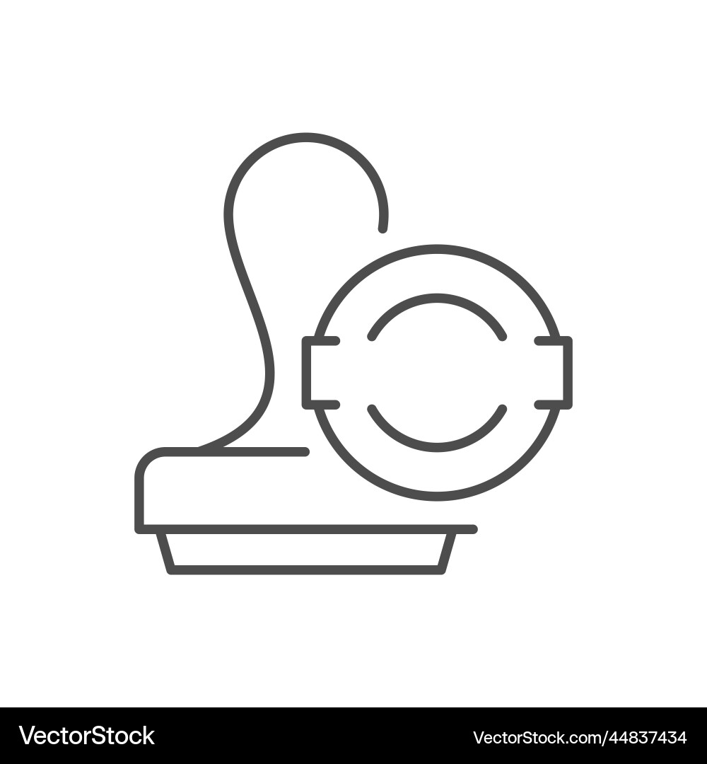 Rubber stamp line outline icon Royalty Free Vector Image
