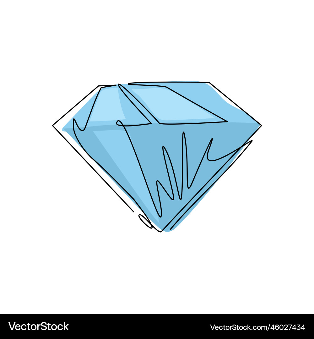 Einzelne kontinuierliche Linie Zeichnung brillant Diamant