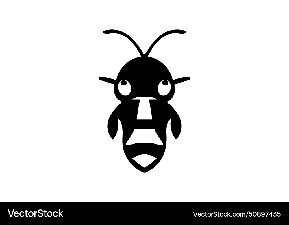 Amazing minimal style africanized bee killer bee Vector Image