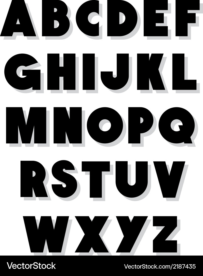 Bold Capital Letter Font Royalty Free Vector Image