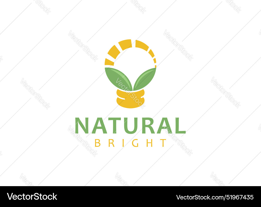 Bulb and nature bright logo design Royalty Free Vector Image