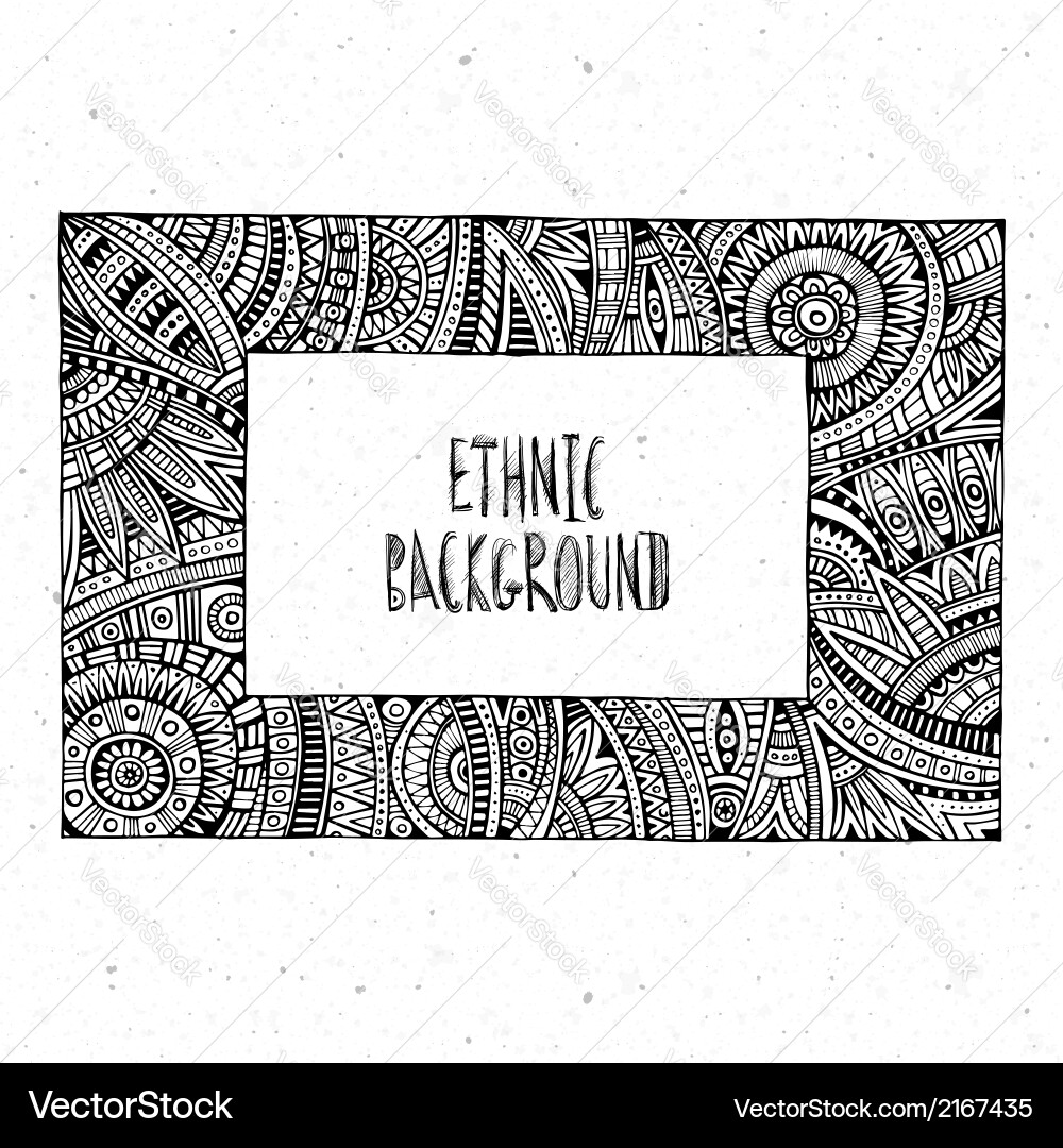 Decorative hand drawn frame Royalty Free Vector Image
