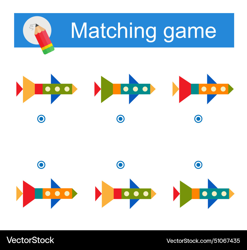 Matching game for kids task the development Vector Image