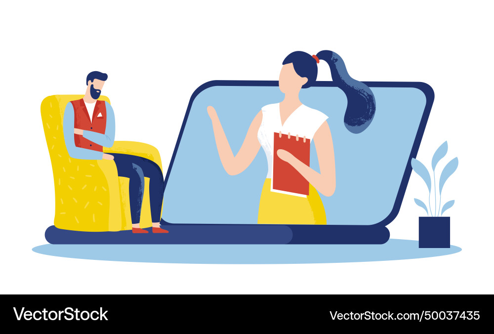 Online Therapy Session Royalty Free Vector Image