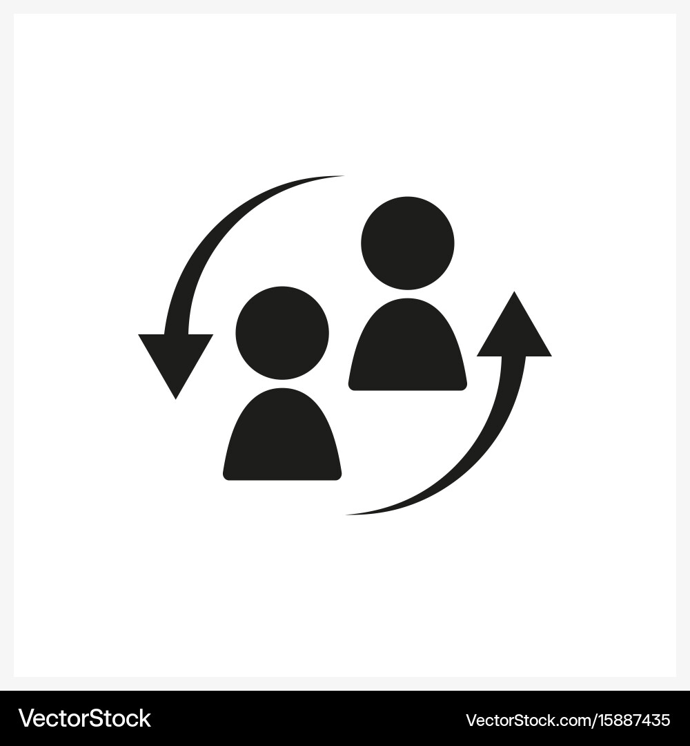 Staff turnover icon in simple black design Vector Image