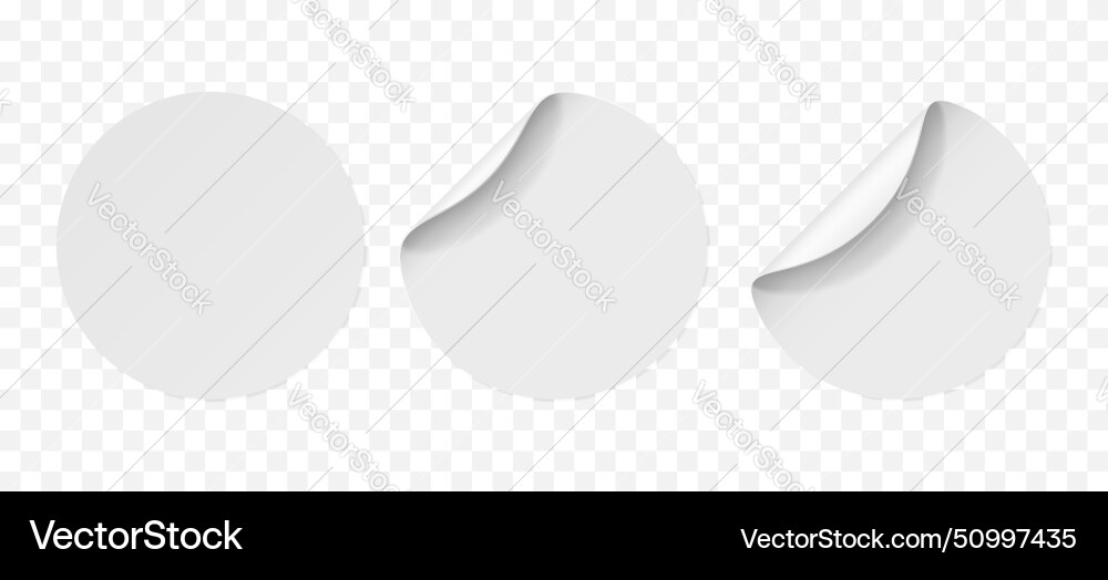 White realistic circle paper stickers Royalty Free Vector