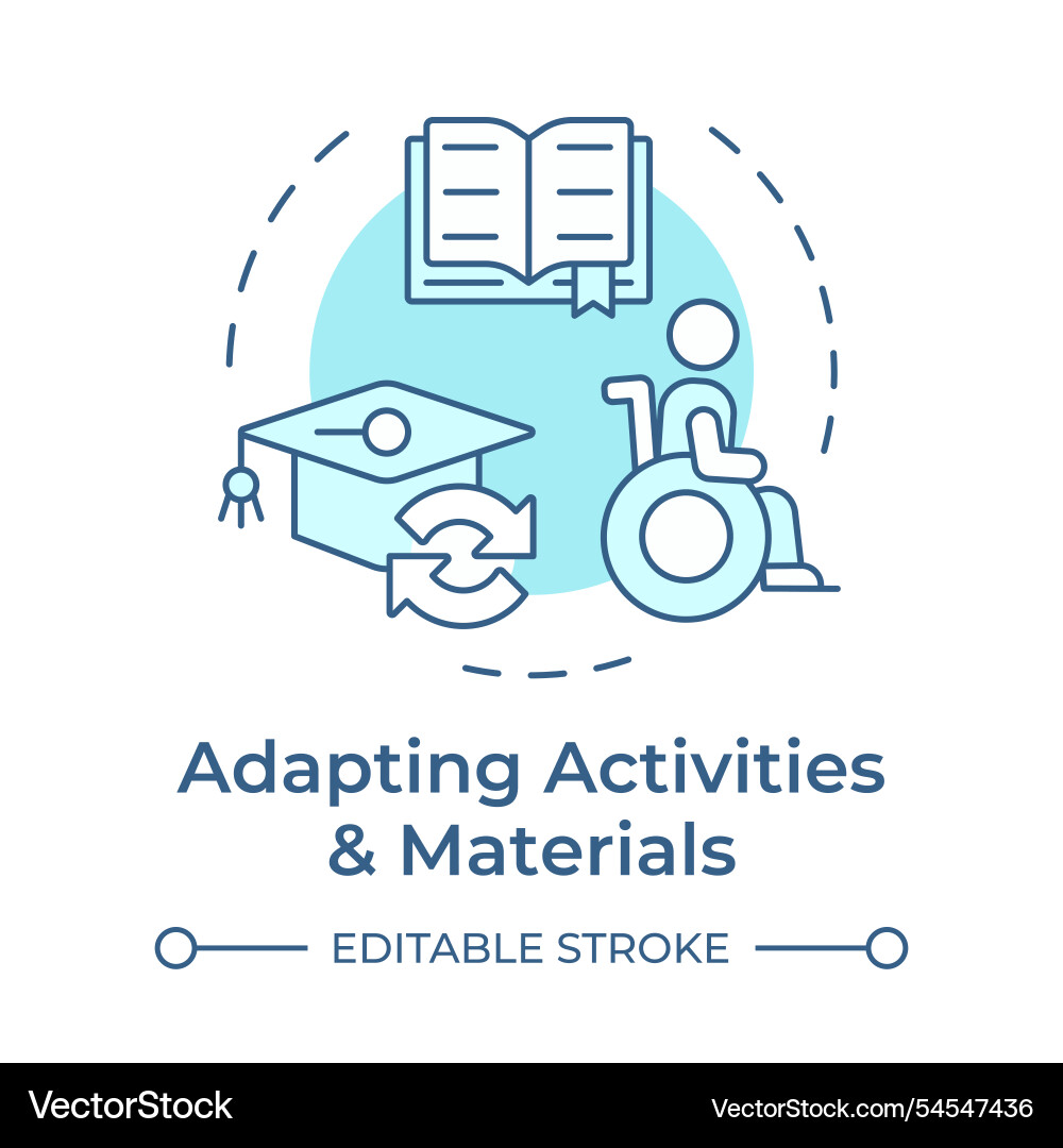 Adapting activities and materials soft blue Vector Image