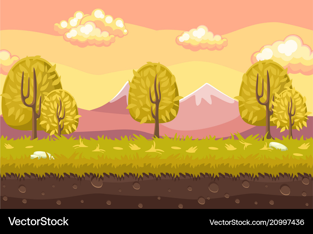 Cartoon Landscape Background – Royalty-Free Vector | VectorStock
