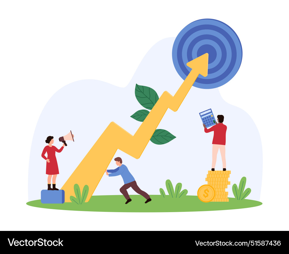 Economic development focus on business growth Vector Image