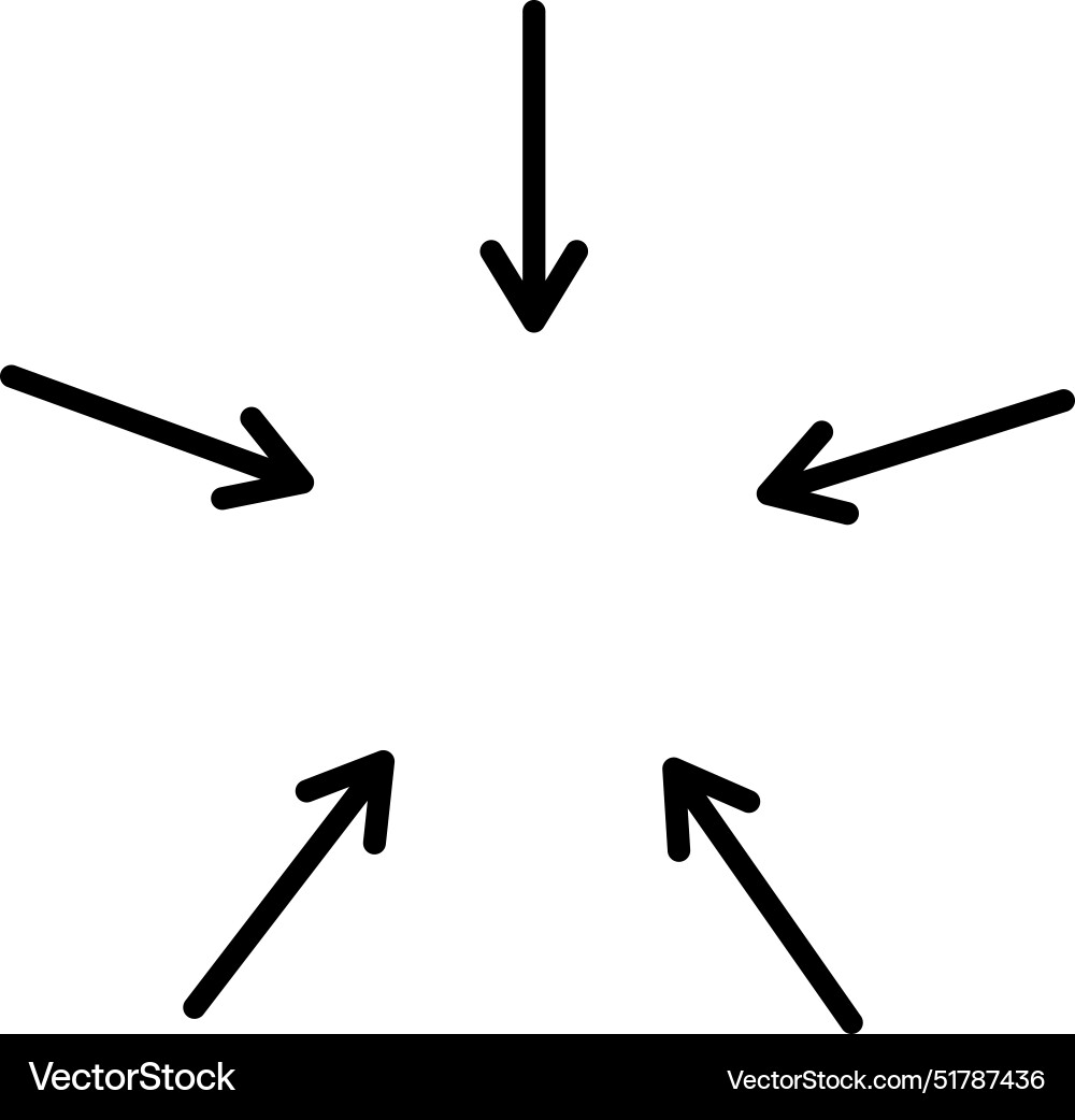 Five-pointing outward arrow icons in linear style Vector Image