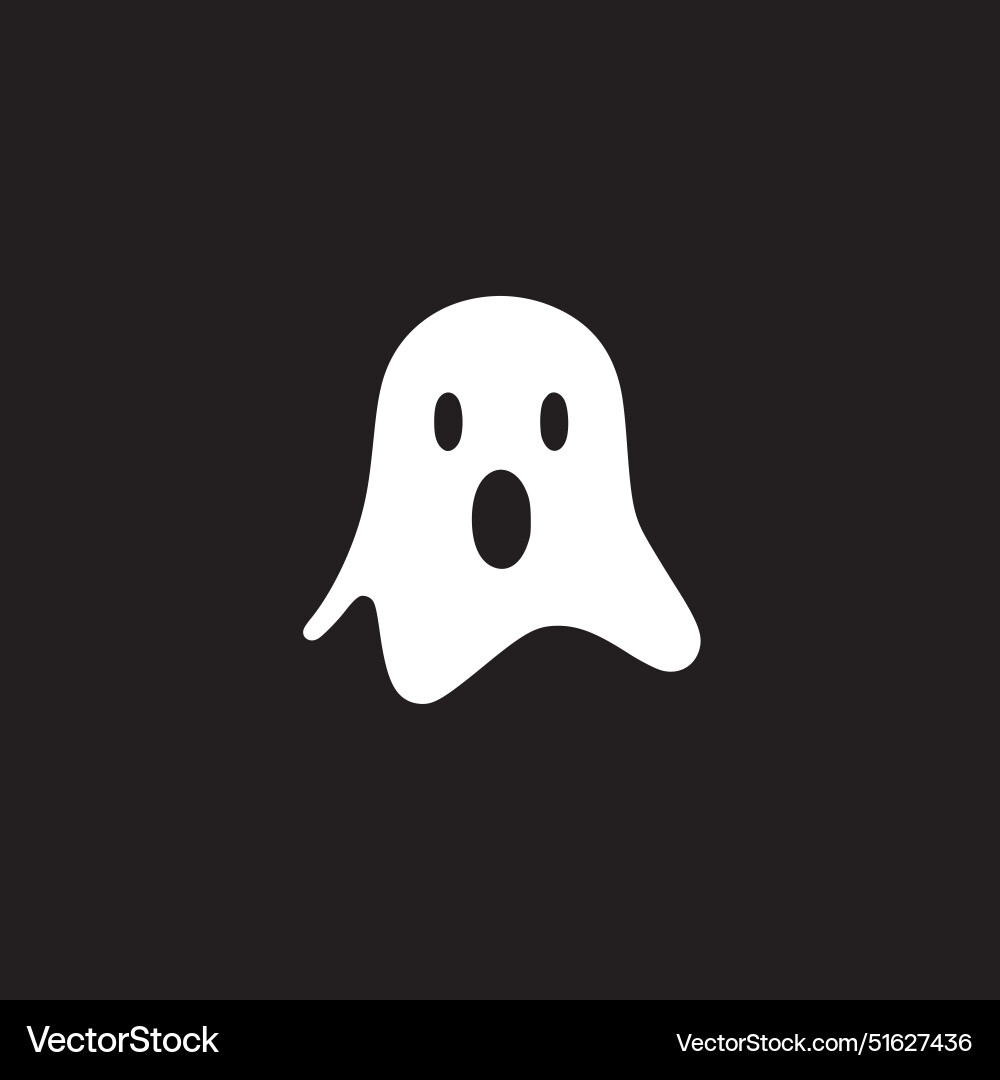 Ghost - black and white Royalty Free Vector Image
