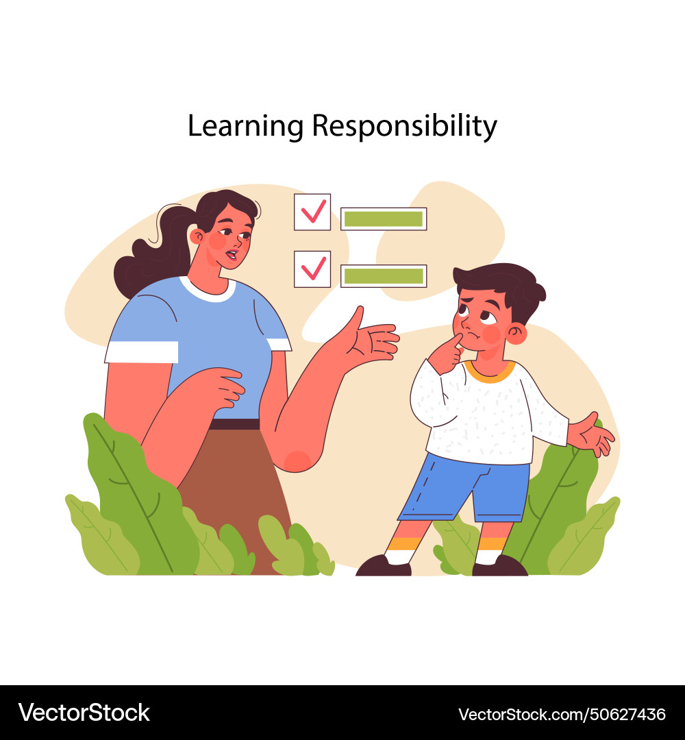 Learning responsibility concept flat Royalty Free Vector