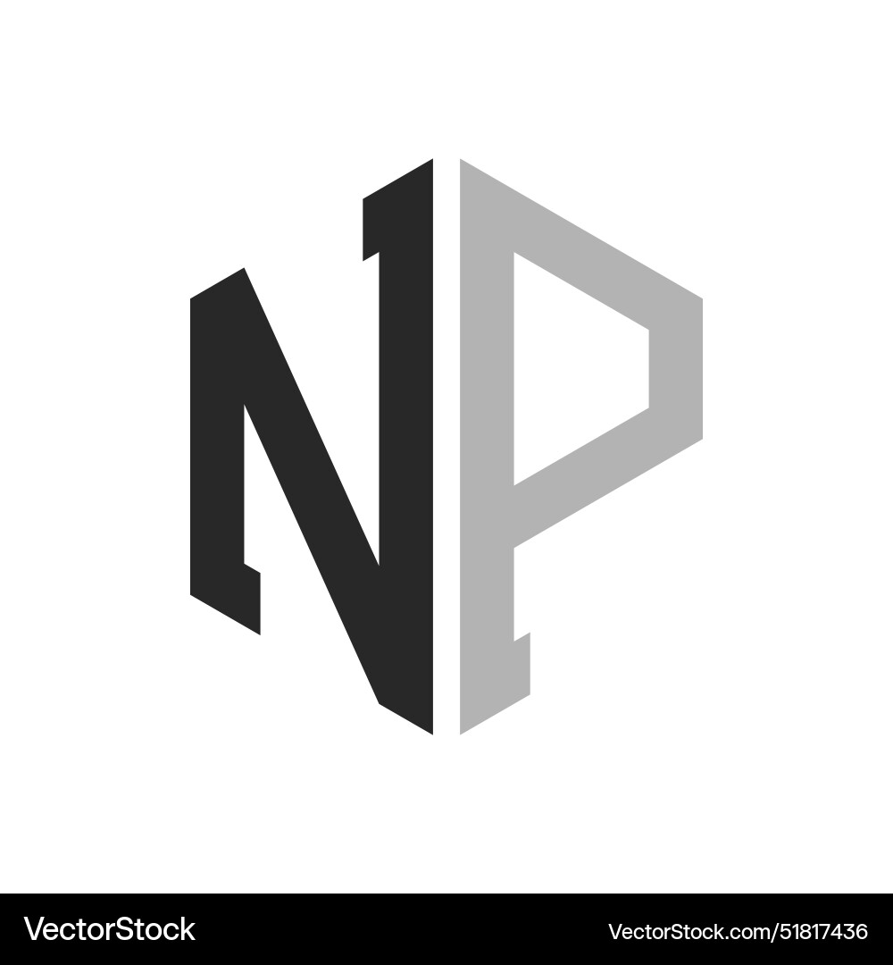 Modern unique hexagon letter np logo design Vector Image