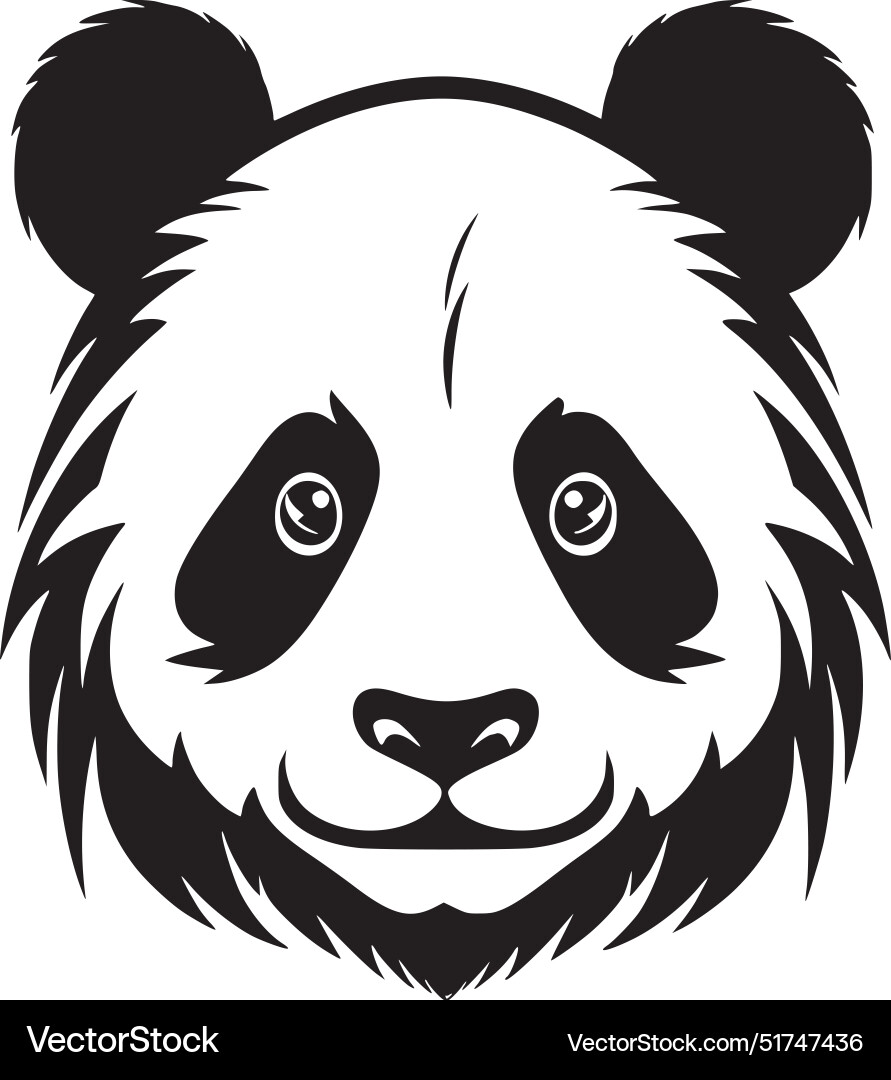 Panda - black and white Royalty Free Vector Image