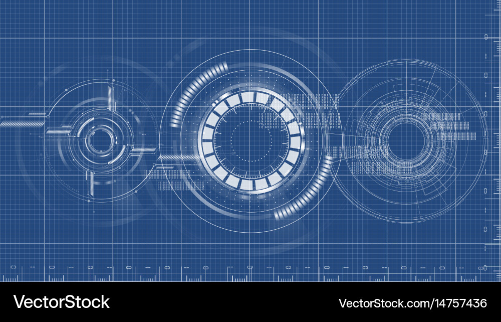 Technological blueprint technical drawing Vector Image