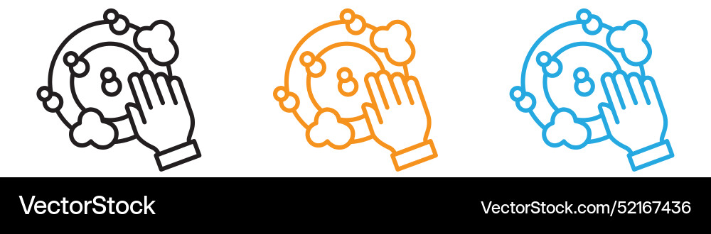 Washing plate icon logo set collection for web Vector Image