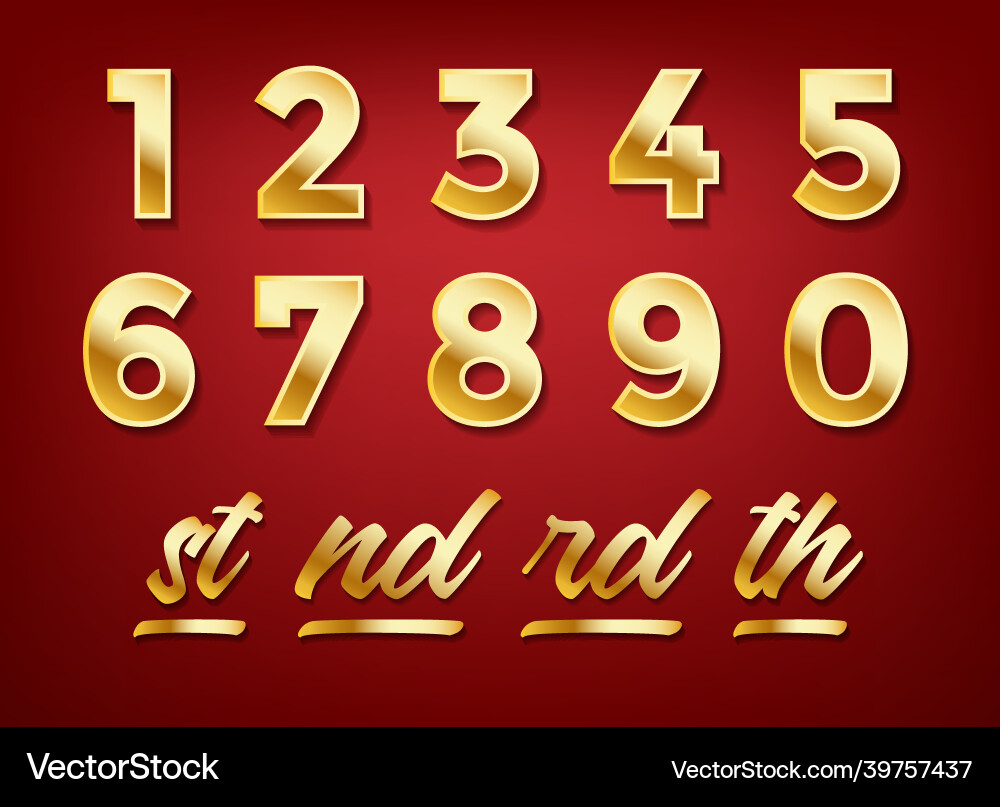Anniversary golden numbers Royalty Free Vector Image