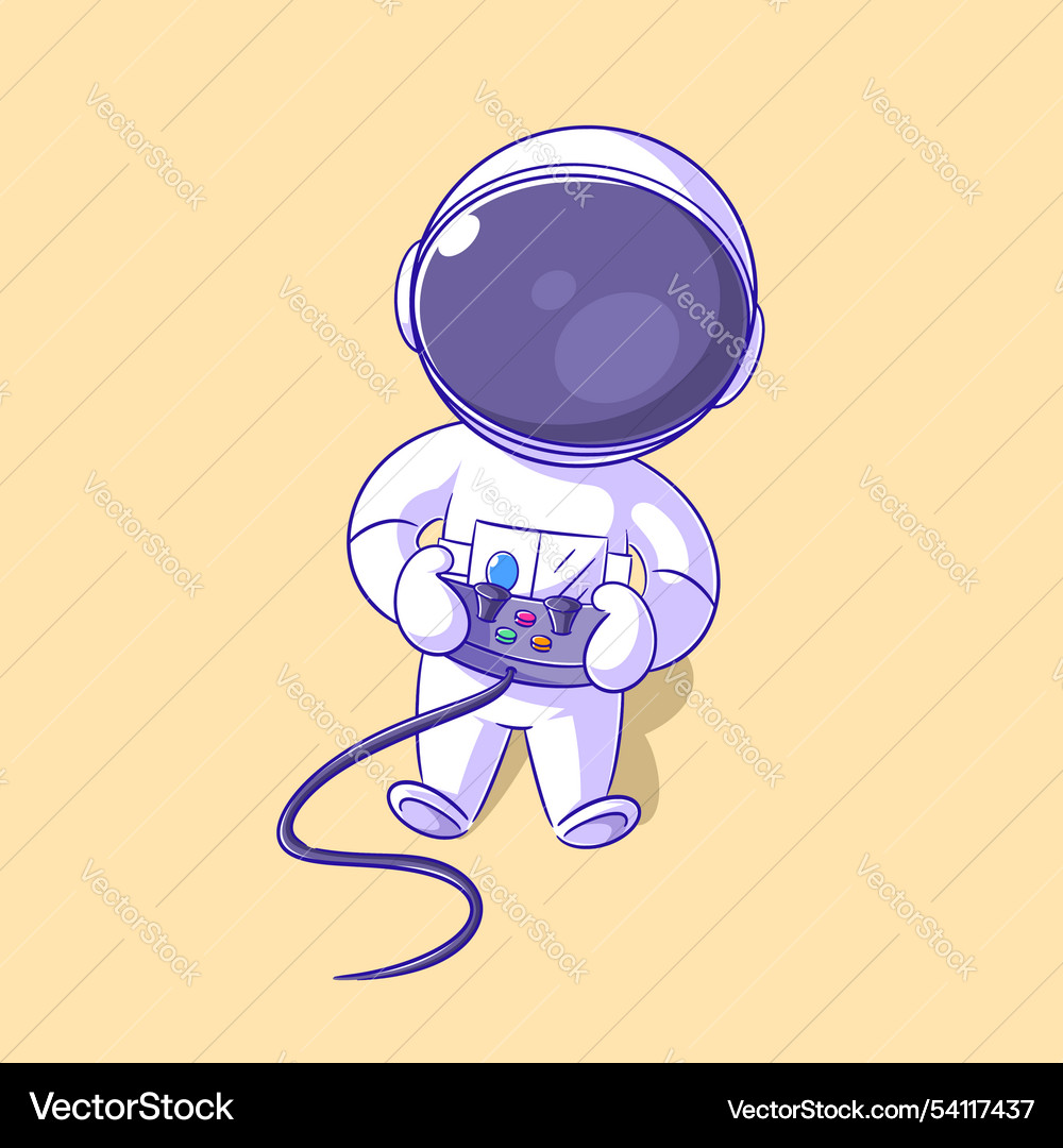 Astronaut is playing console game Royalty Free Vector Image