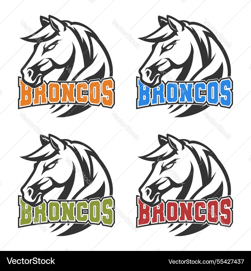 Broncos clip art design shape mascot Royalty Free Vector