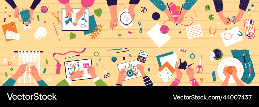 Craft hobby background Royalty Free Vector Image