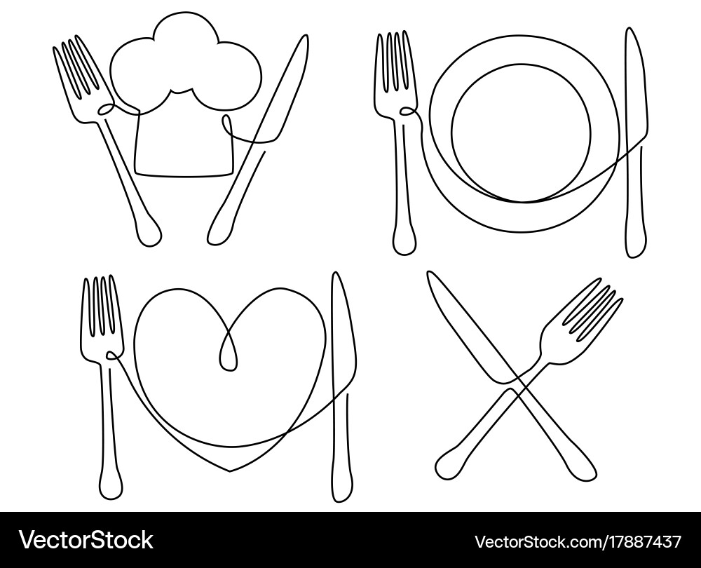 Cultery and plate Royalty Free Vector Image - VectorStock