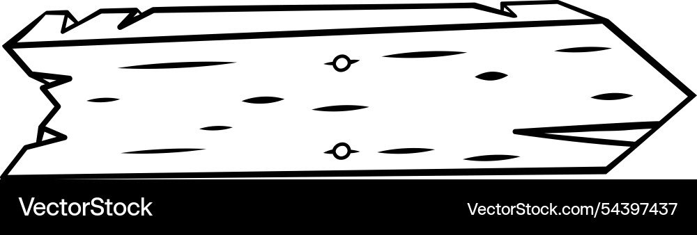 Empty wooden arrow sign points right on a white Vector Image