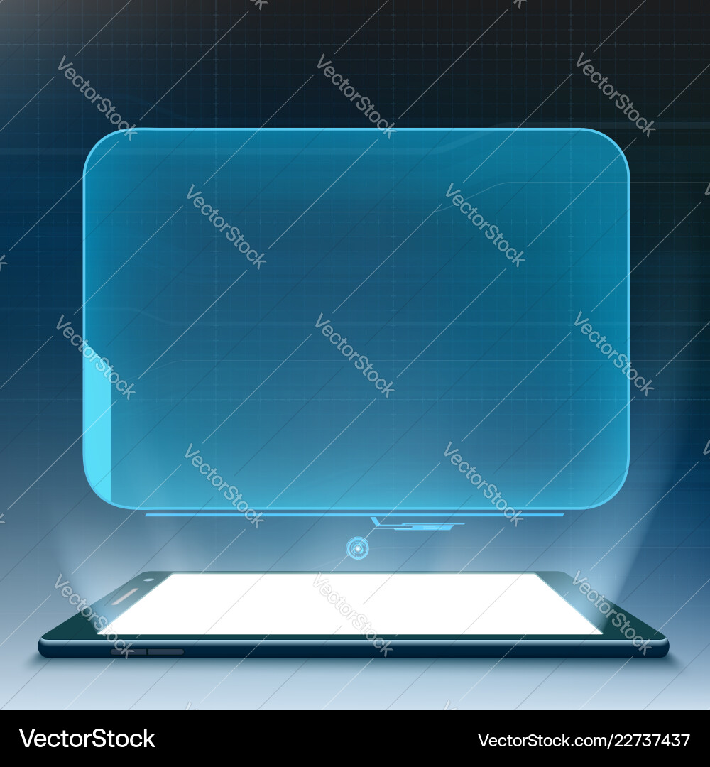 Futuristic smartphone with hud user interface Vector Image