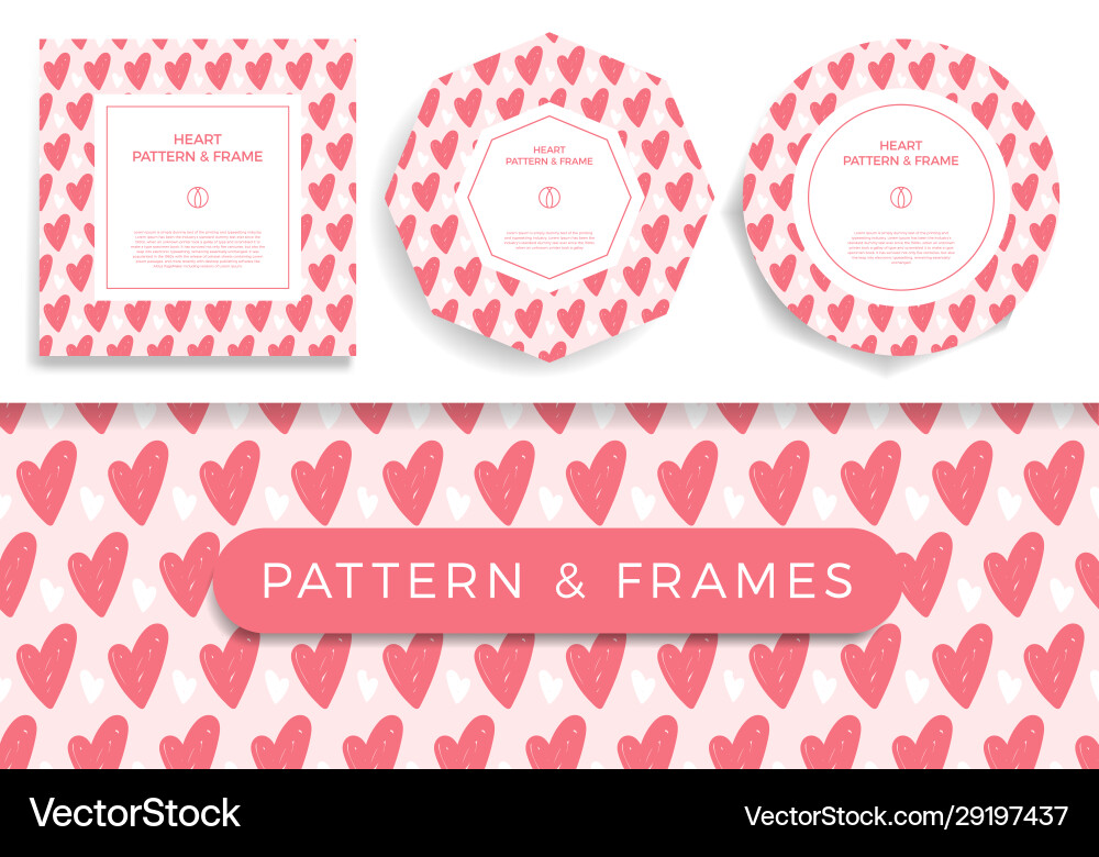 Heart card set poster banner or frame border Vector Image