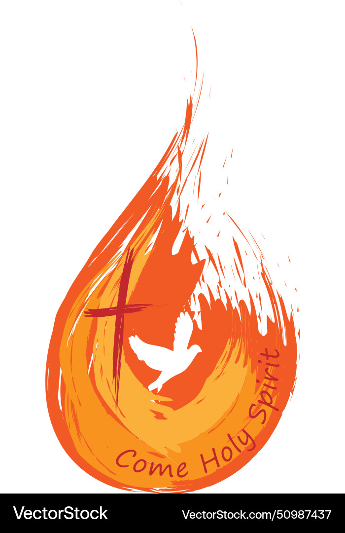 Pentecost Sunday Holy Spirit Fire Royalty Free Vector Image