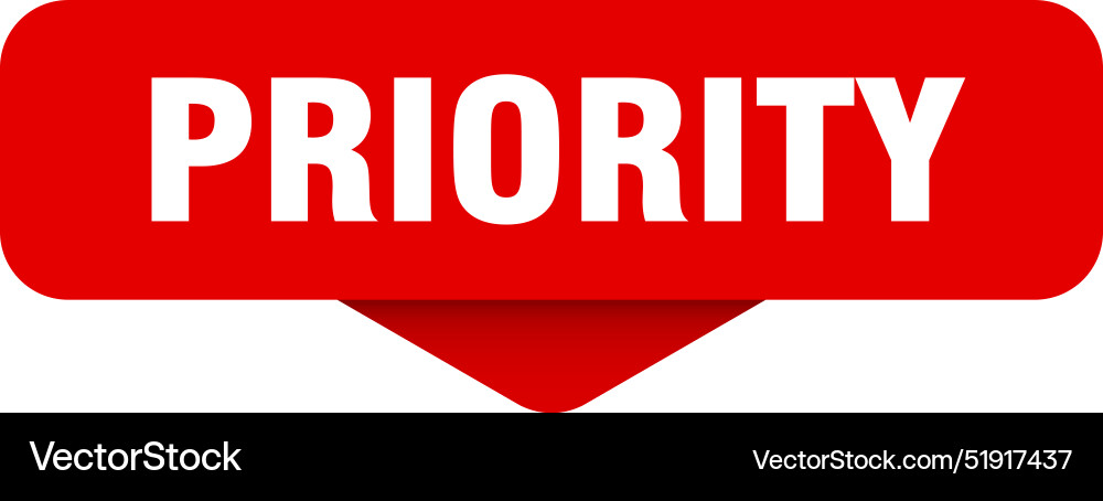 Priority sticker priority sign on transparent Vector Image