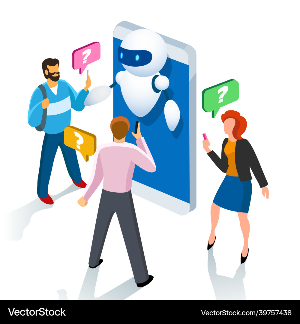 Ai chatbot service Royalty Free Vector Image - VectorStock