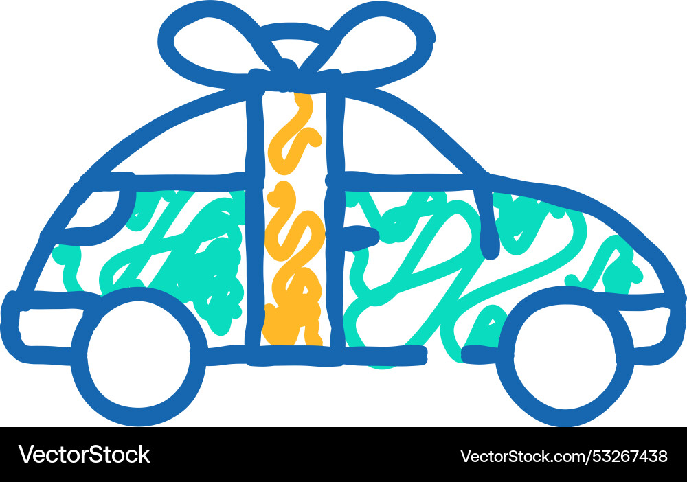 Car raffle icon doodle Royalty Free Vector Image