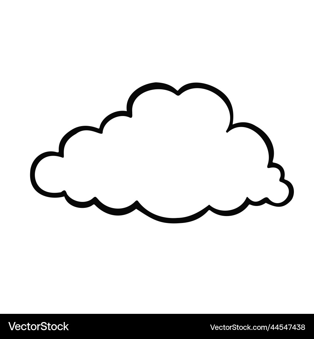 Cloud outline and line Royalty Free Vector Image