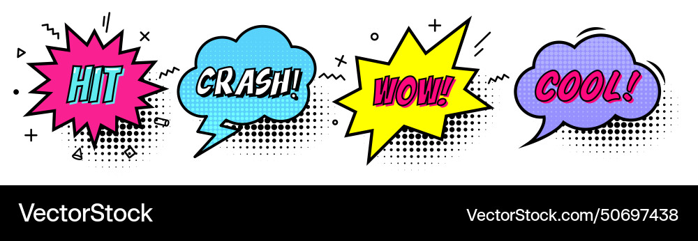 Comic speech bubble with text hit crash wow Vector Image